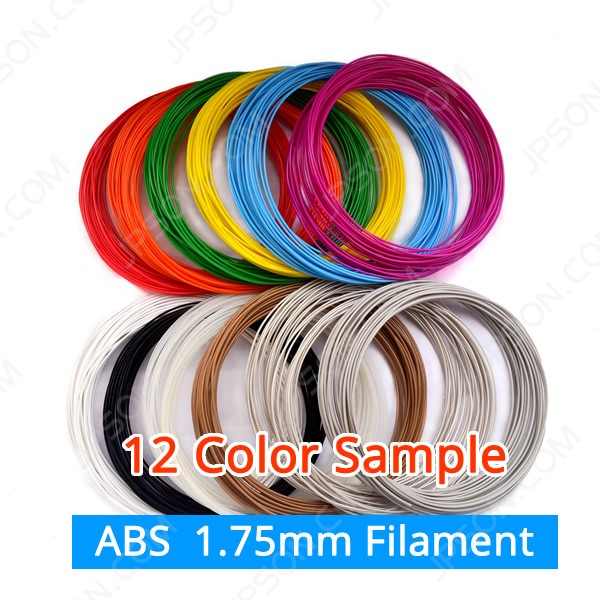 ABS Filament 1.75mm 12 Colors Sample for 3D Printer Pen Plastic in 3D ...