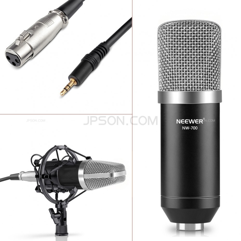 Neewer NW-700 Condenser Microphone+Shock Mount+Power Cable+Anti-wind ...